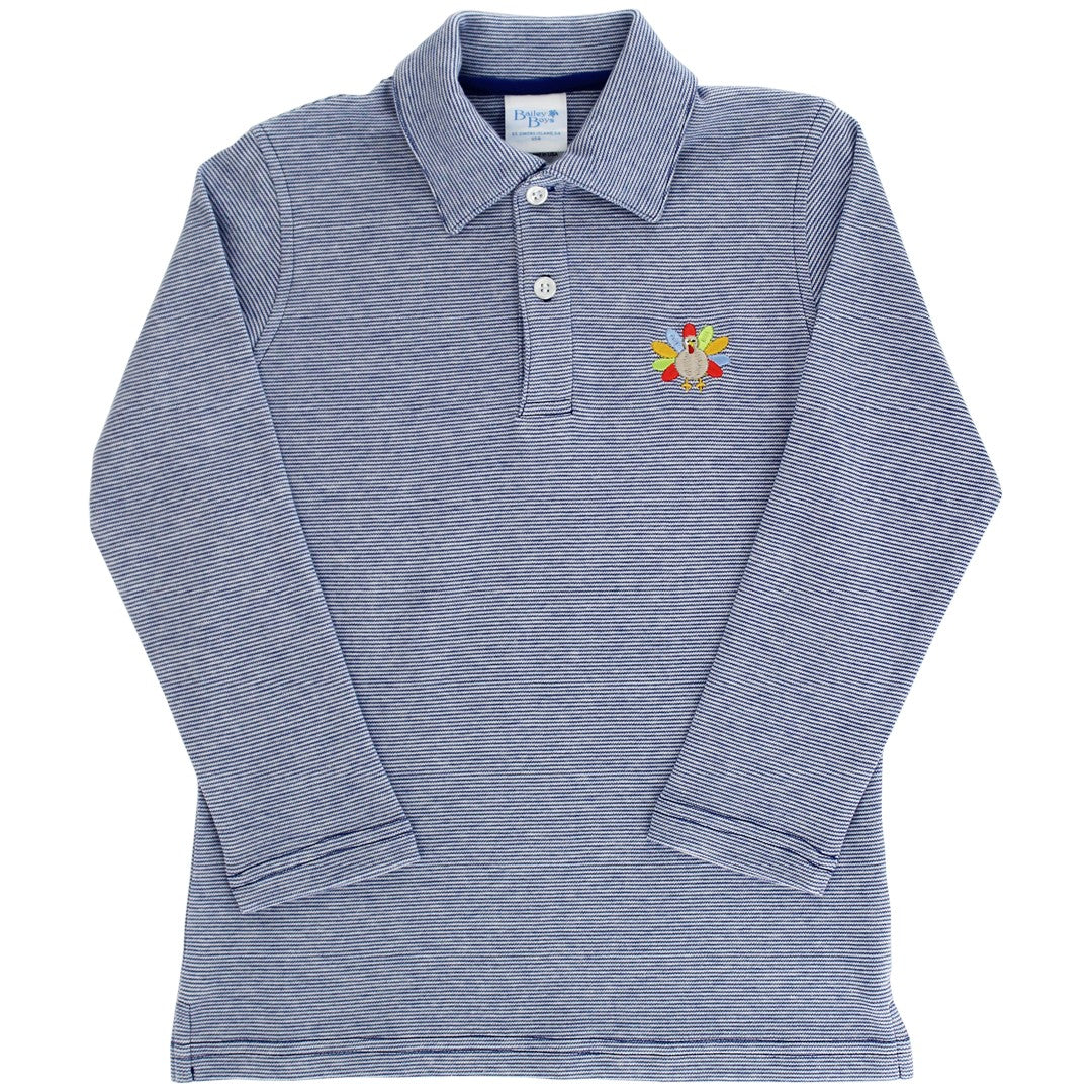 Blue Stripe Turkey Polo | Monday's Child