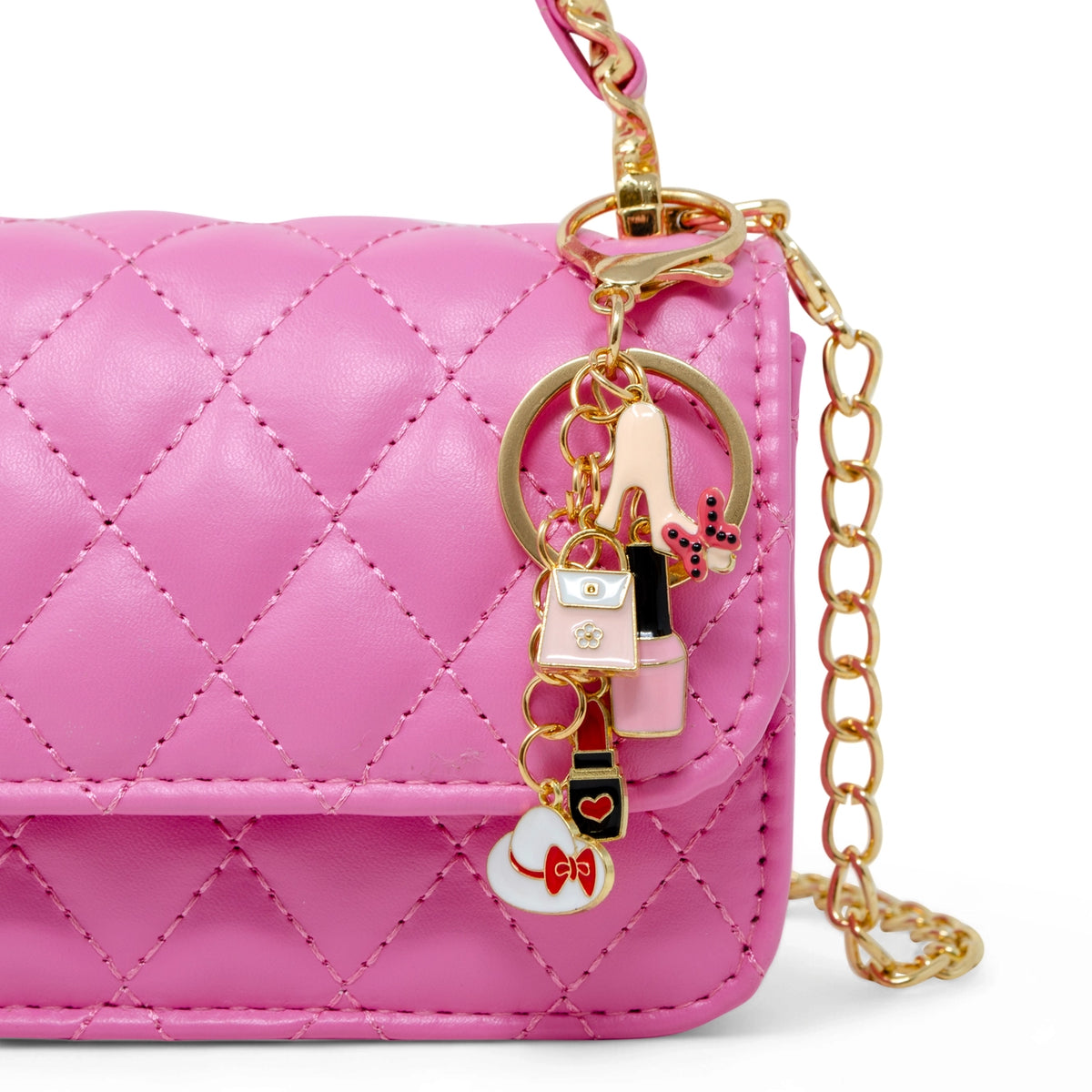 Hot Pink Chain Purse with Charms | Monday's Child