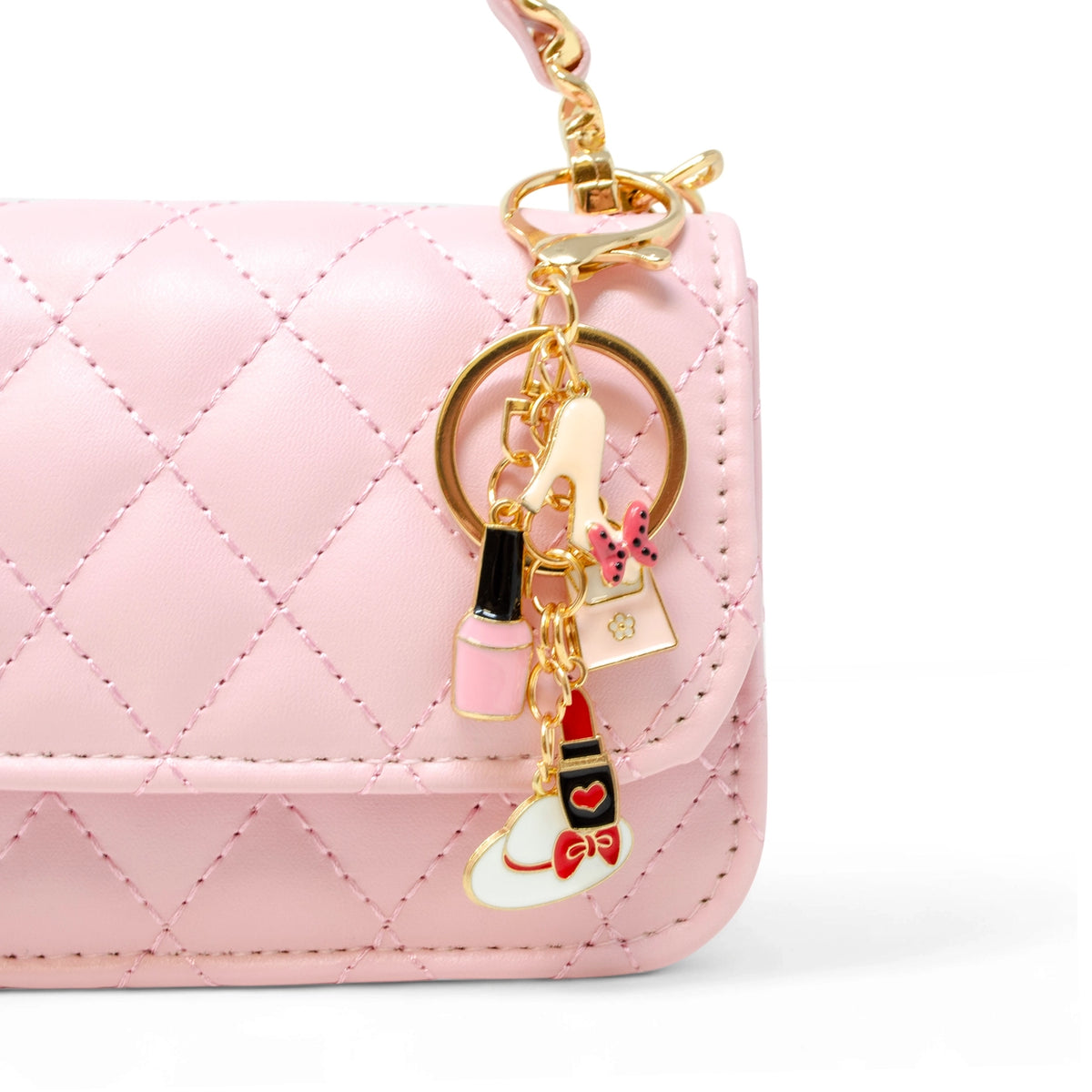 Light Pink Chain Purse with Charms | Monday's Child