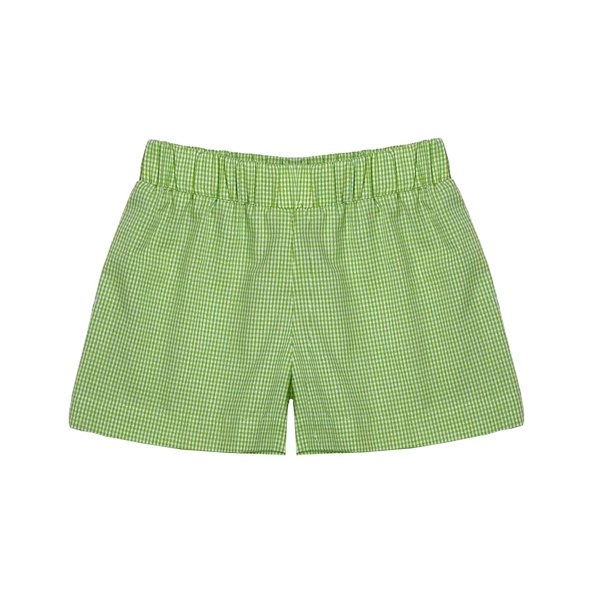 Lime Green Gingham Leo Shorts | Monday's Child